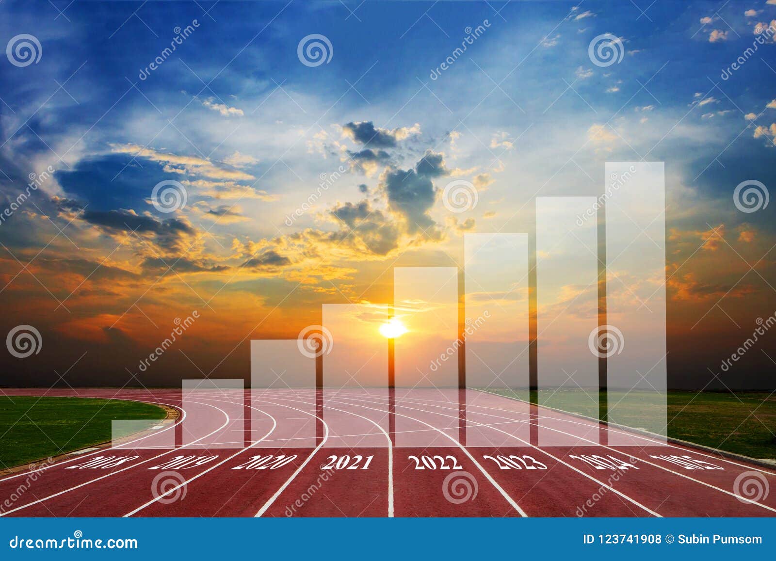 Statistical Columns of Chart Shows the Growth of the Business Stock ...