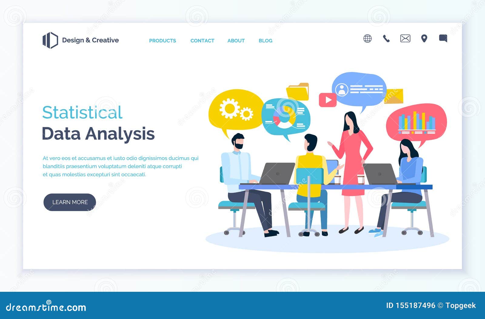 Statistical Data Analysis Meeting of Partners Stock Vector ...