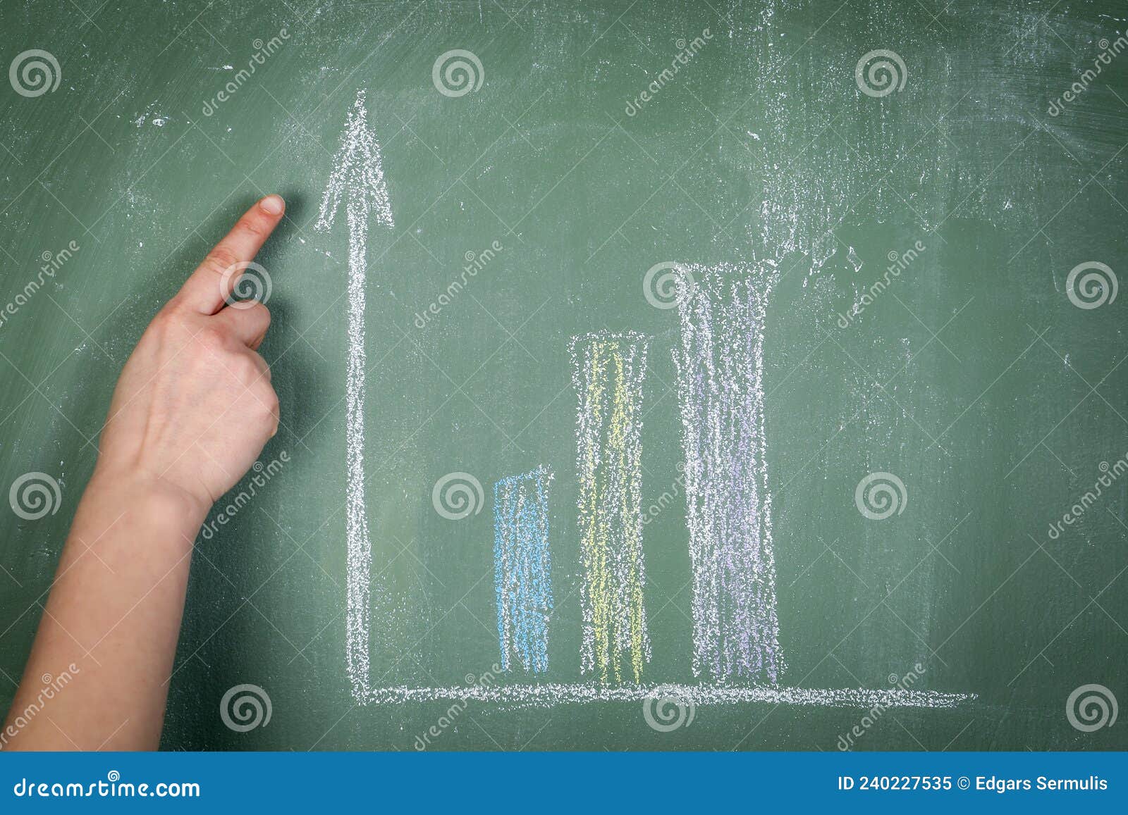 Statistical Data, Graph and Charts. Green Chalk Board Stock Image ...