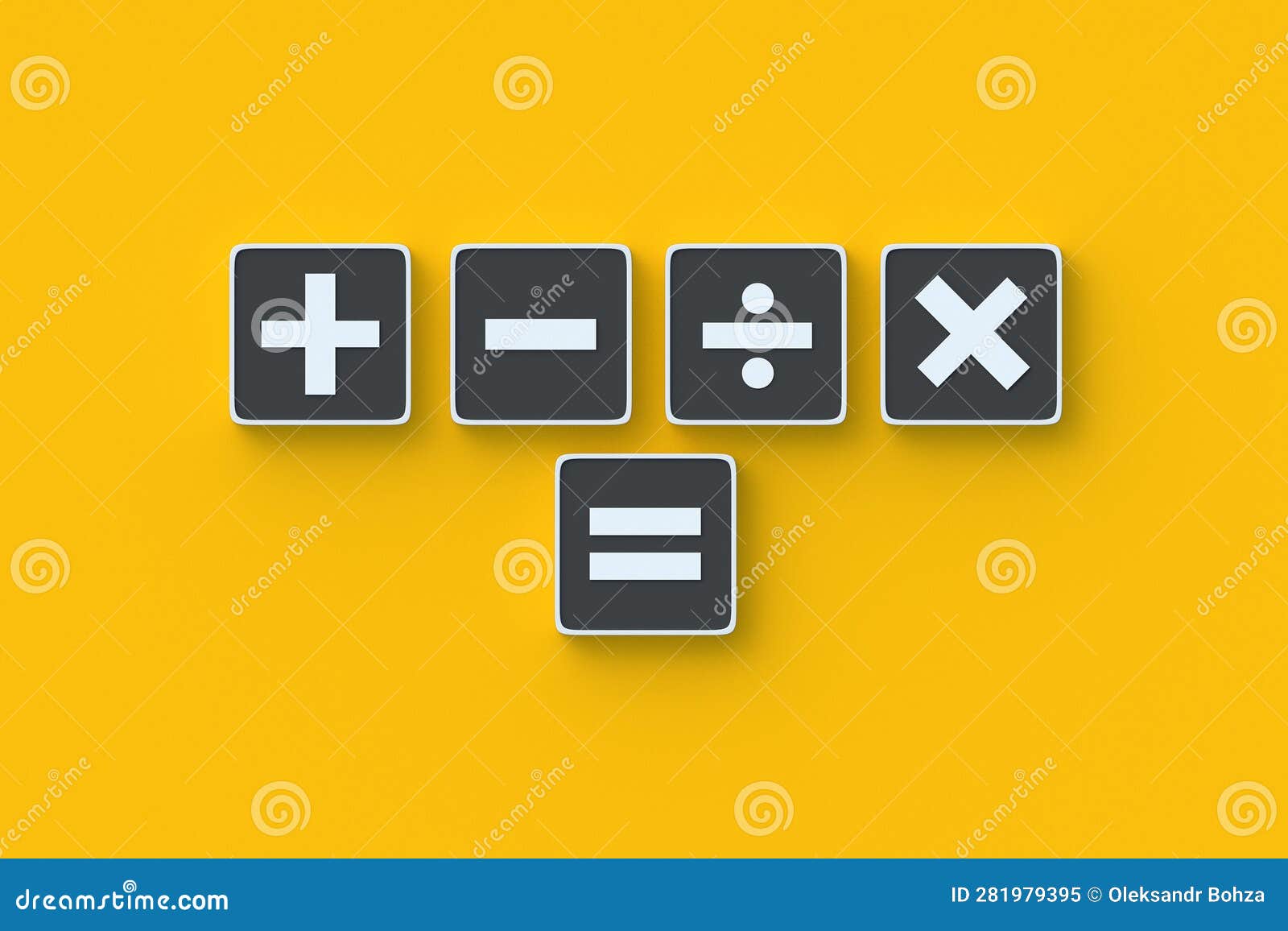 Statistical Data. Mathematical Symbols on Buttons Stock Illustration ...
