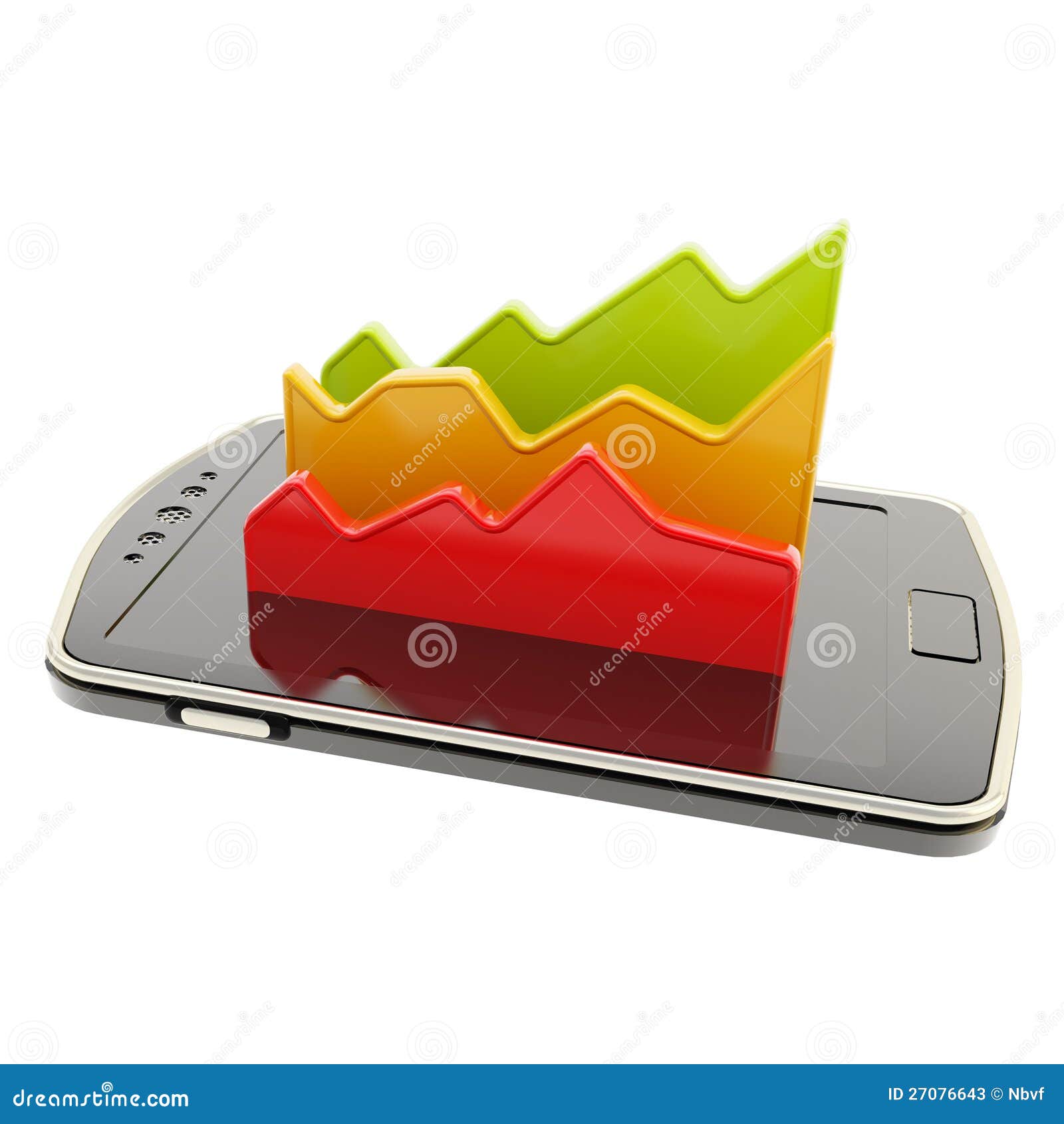 Statistical Data Over Smart Phone Screen Surface Stock Illustration ...