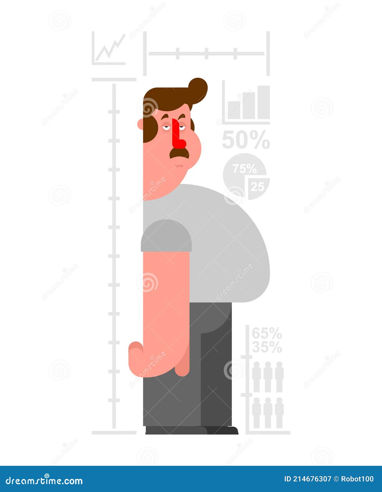 Statistical Man. Average Person. Human Average Concept Stock Vector ...