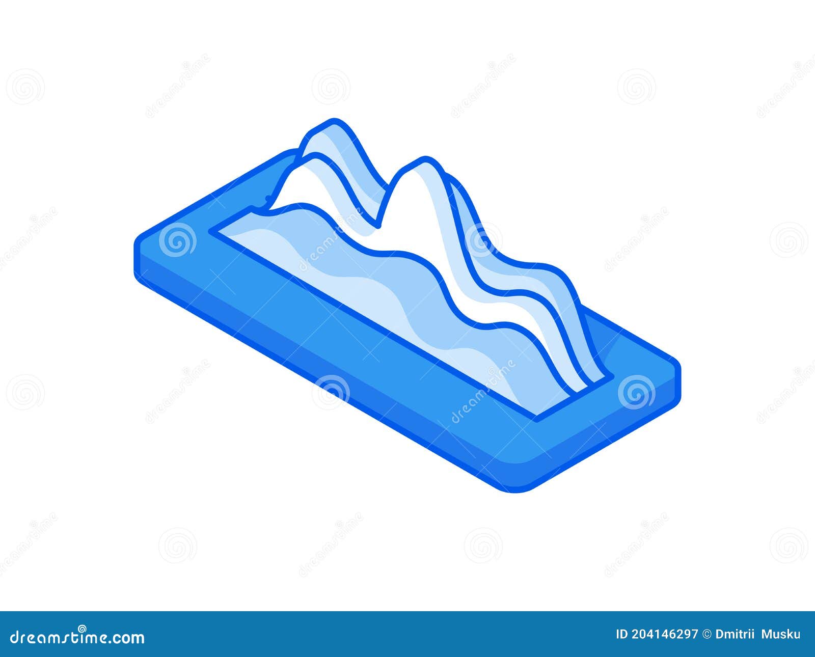Statistical Market Dynamics Isometric Vector Icon. Wavy Vibrations with ...
