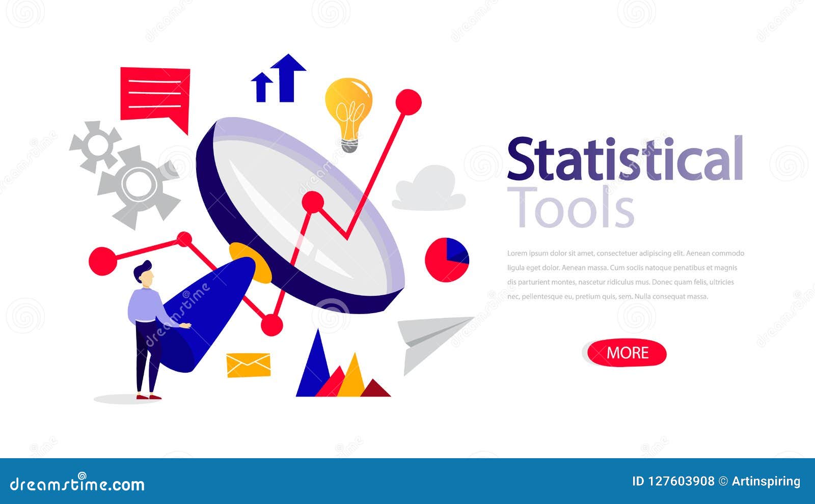 Statistical Tools Banner Template for Web Page Stock Vector ...