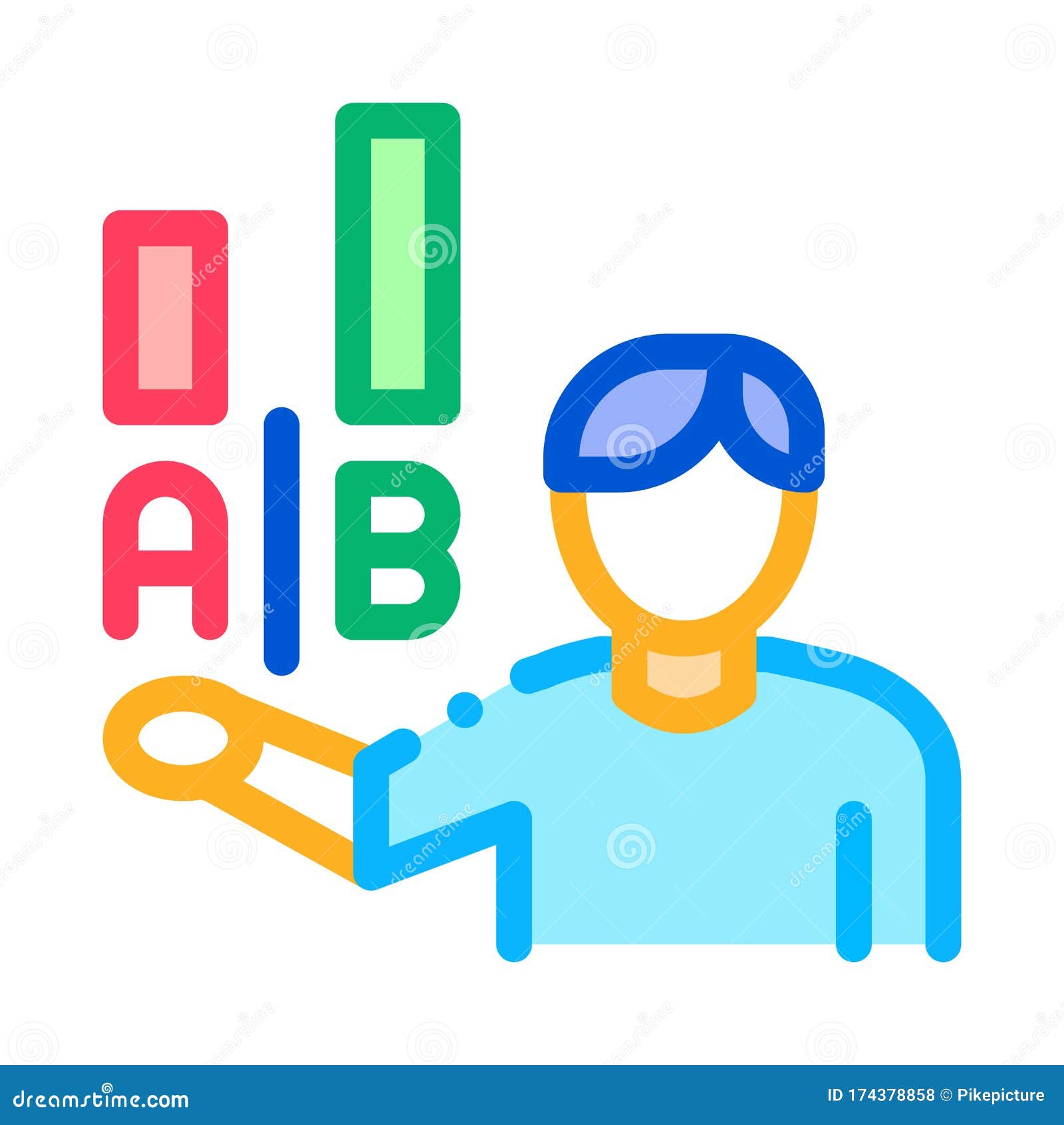 Statistician Assistant Man Icon Thin Line Vector Stock Vector ...