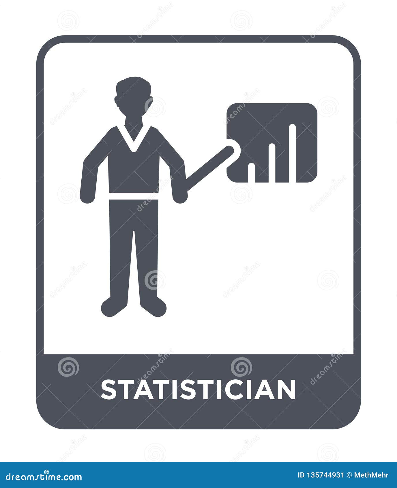 Statistician Icon in Trendy Design Style. Statistician Icon Isolated on ...
