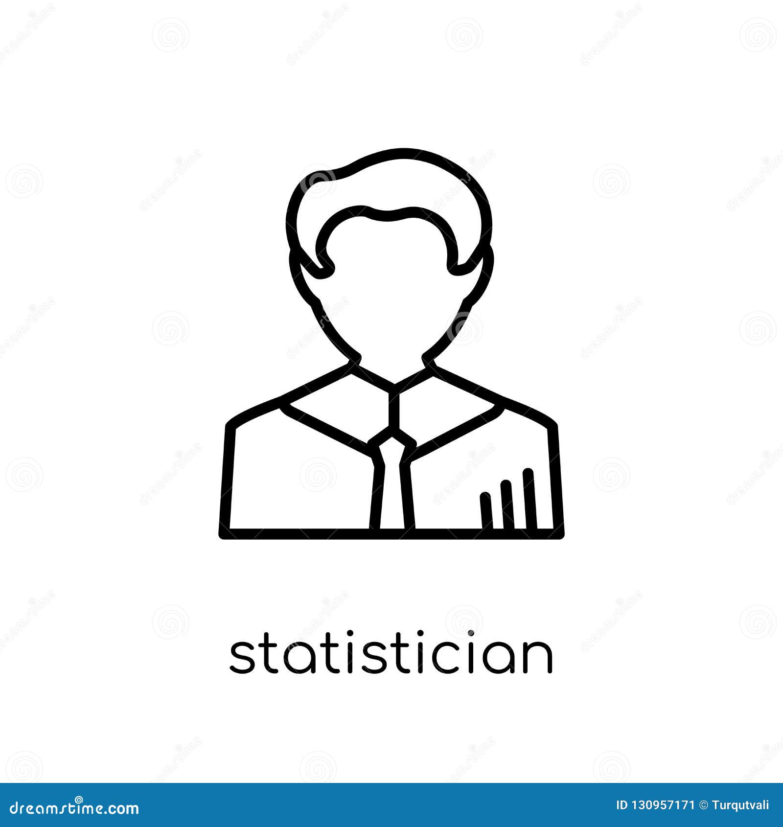 Statistician Icon. Trendy Modern Flat Linear Vector Statistician Stock ...