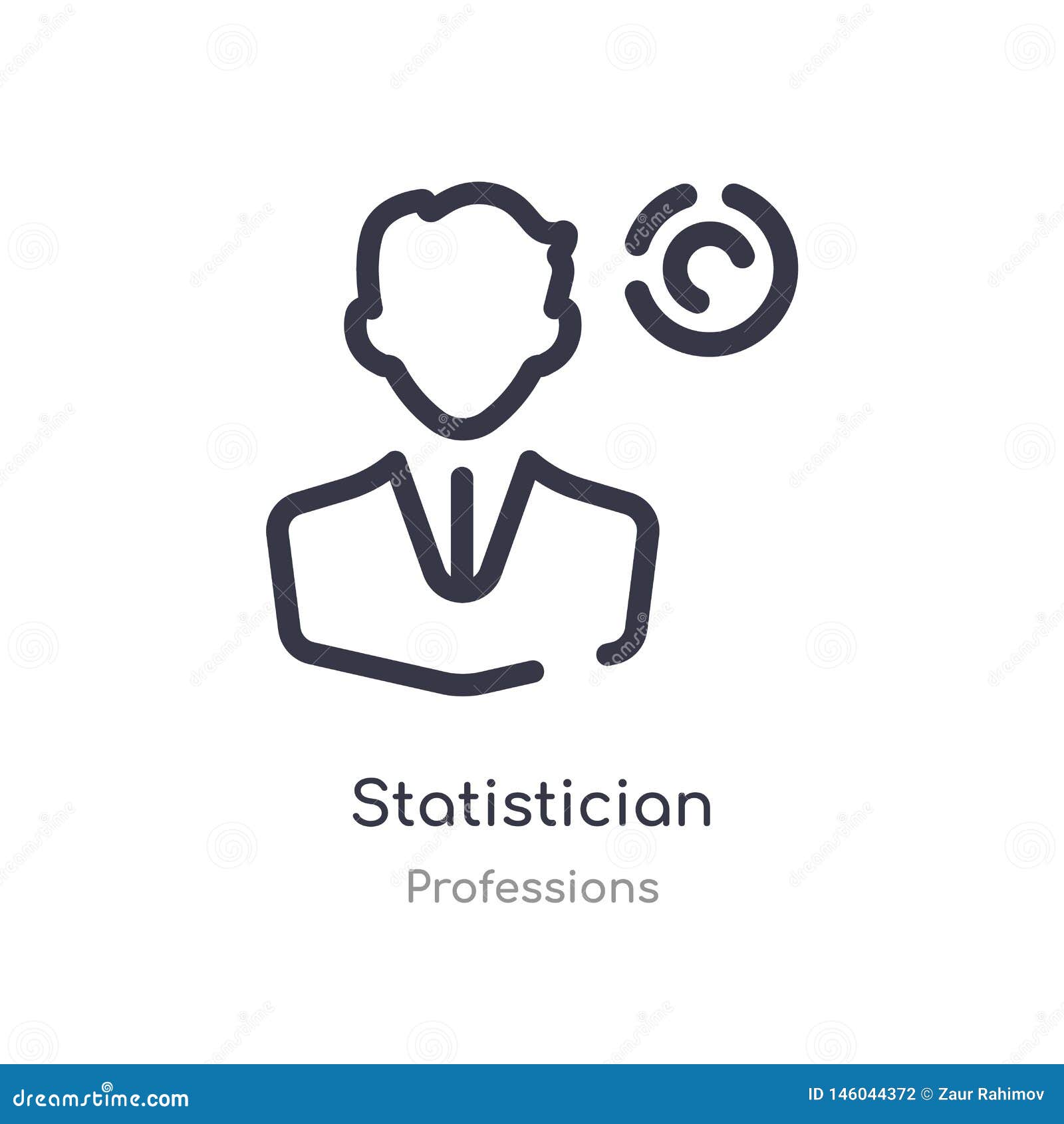 Statistician Outline Icon. Isolated Line Vector Illustration from ...