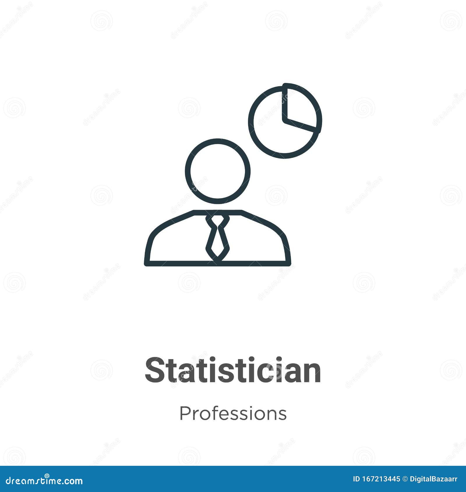 Statistician Vector Linear Icon Isolated On Transparent Background ...