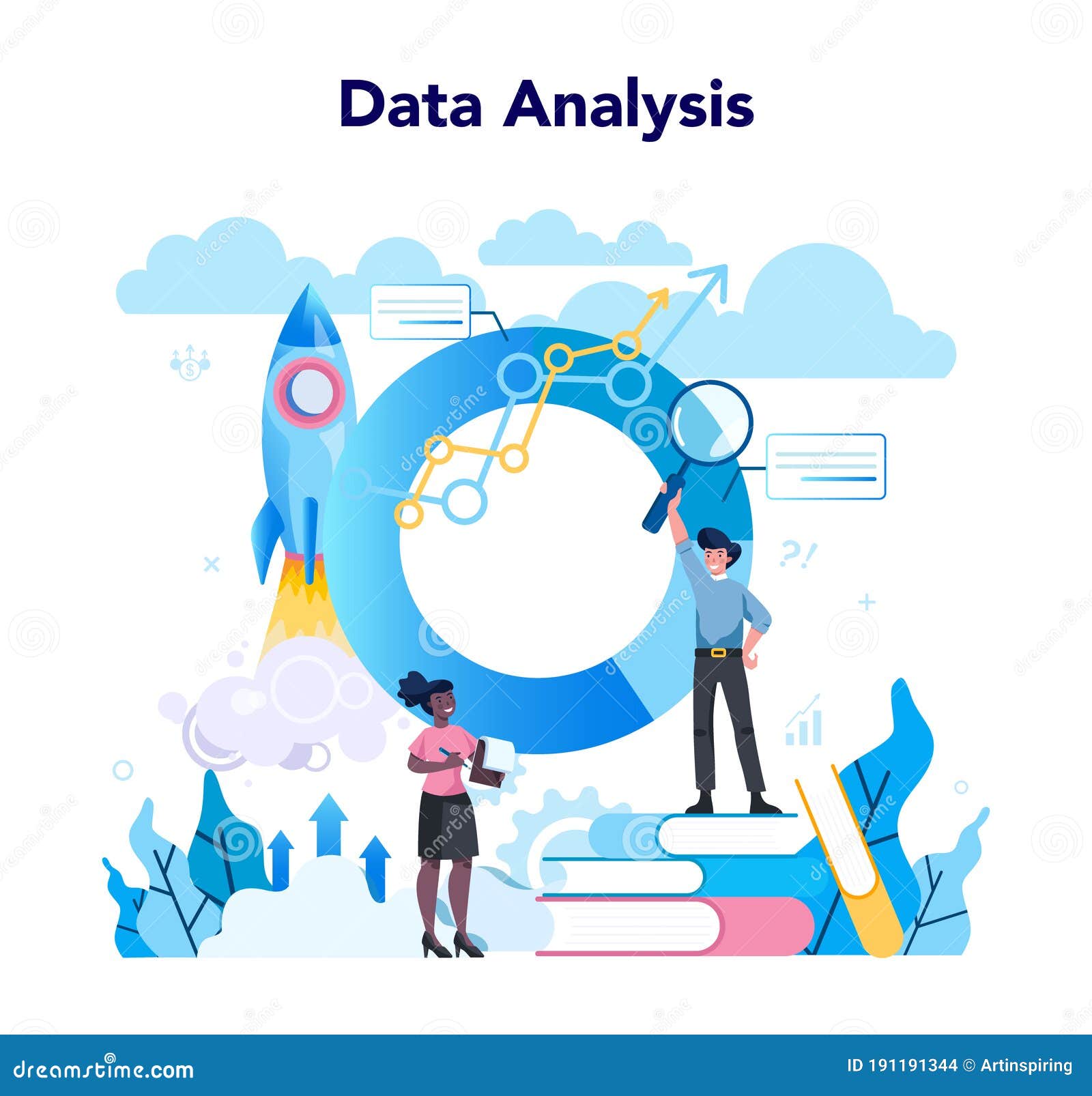 Statistician and Statistic Concept. Specialist Working with Data Stock ...