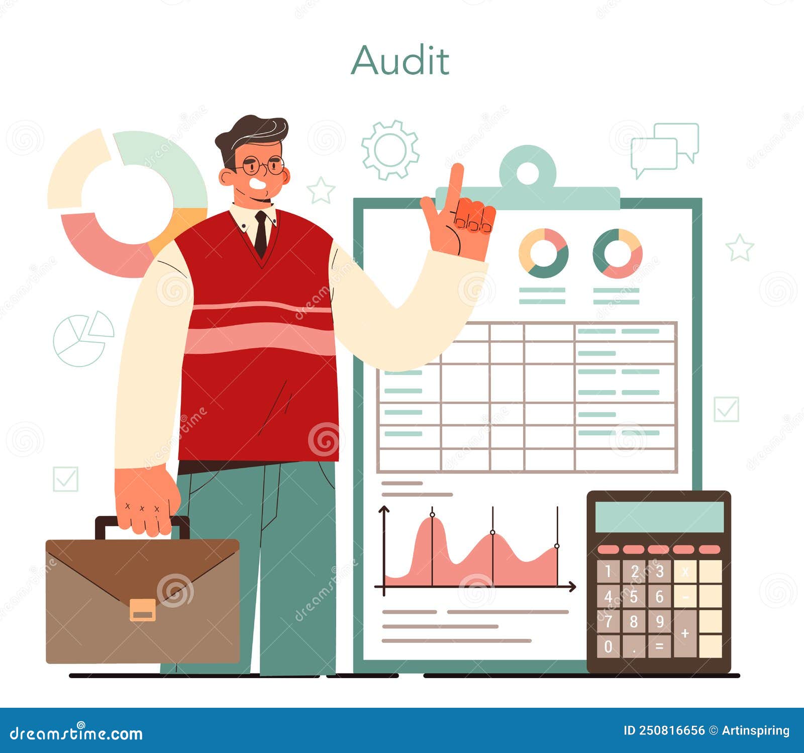 Statistician and Statistic Concept. Specialist Working with Data Stock ...