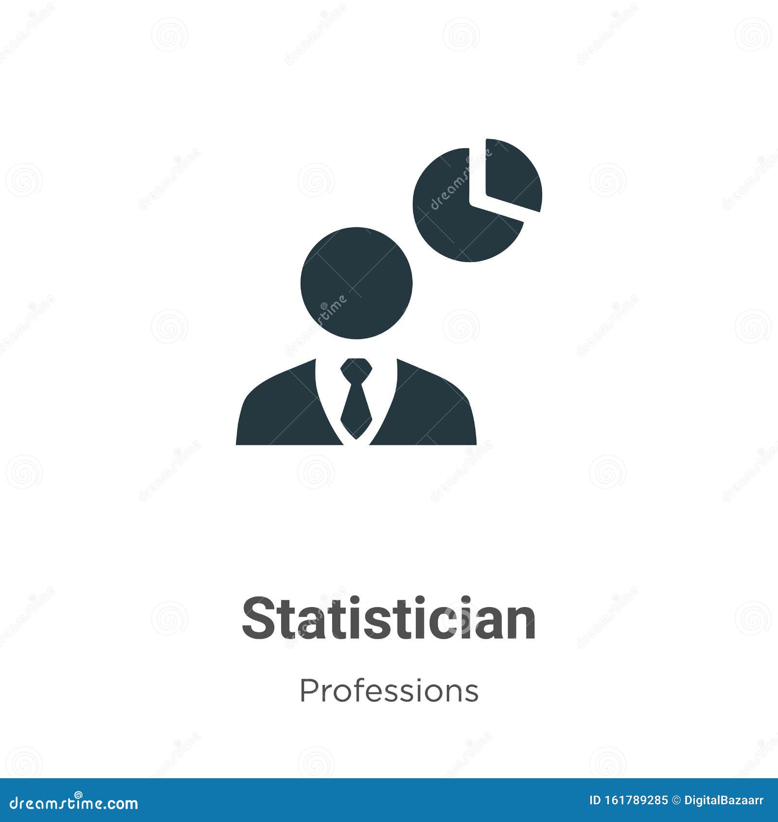 Statistician Vector Icon on White Background. Flat Vector Statistician ...