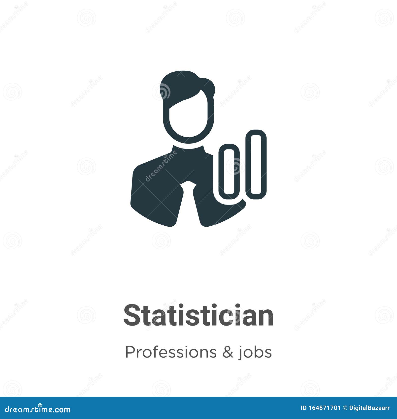 Statistician Vector Icon on White Background. Flat Vector Statistician ...
