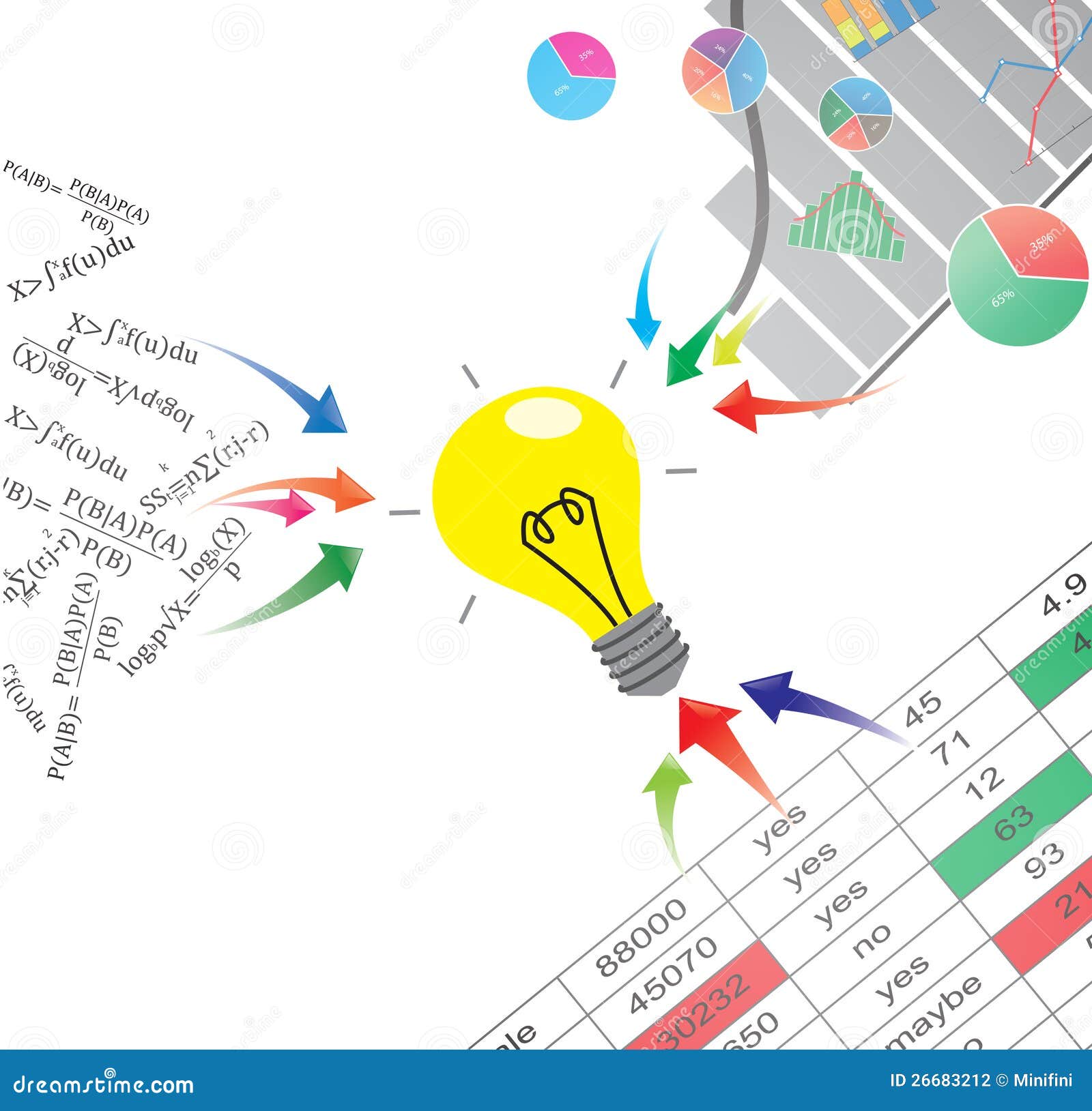 Statistics and Analytical Decision Making Illustra Stock Illustration ...