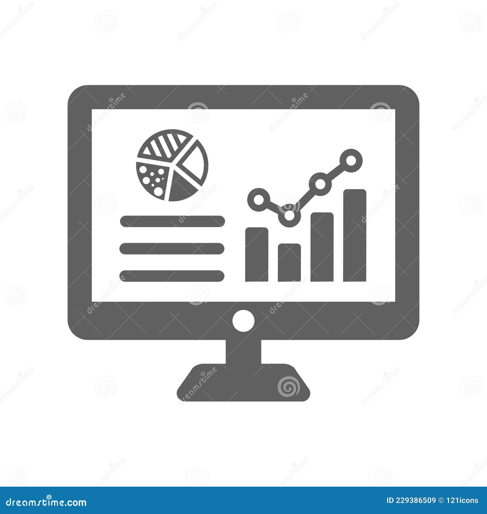 Statistics, Analytics Icon. Gray Vector Graphics Stock Vector ...
