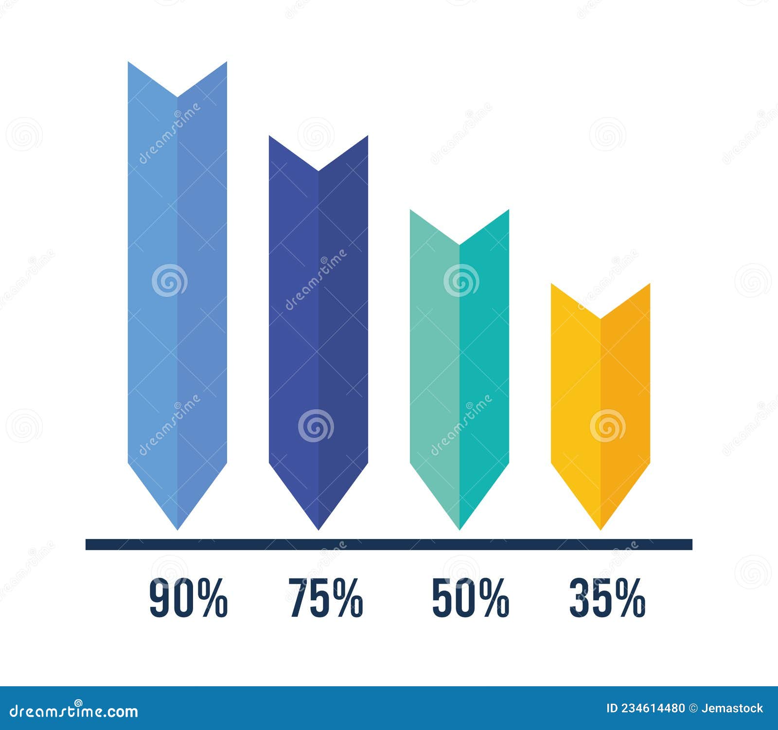 Statistics Arrows Down Infographic Stock Vector - Illustration of ...