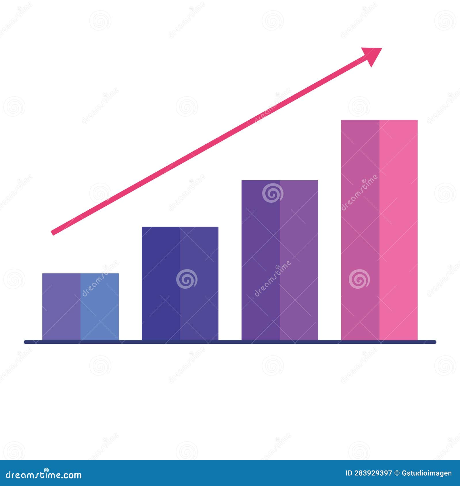 Statistics bars with arrow stock vector. Illustration of arrow - 283929397
