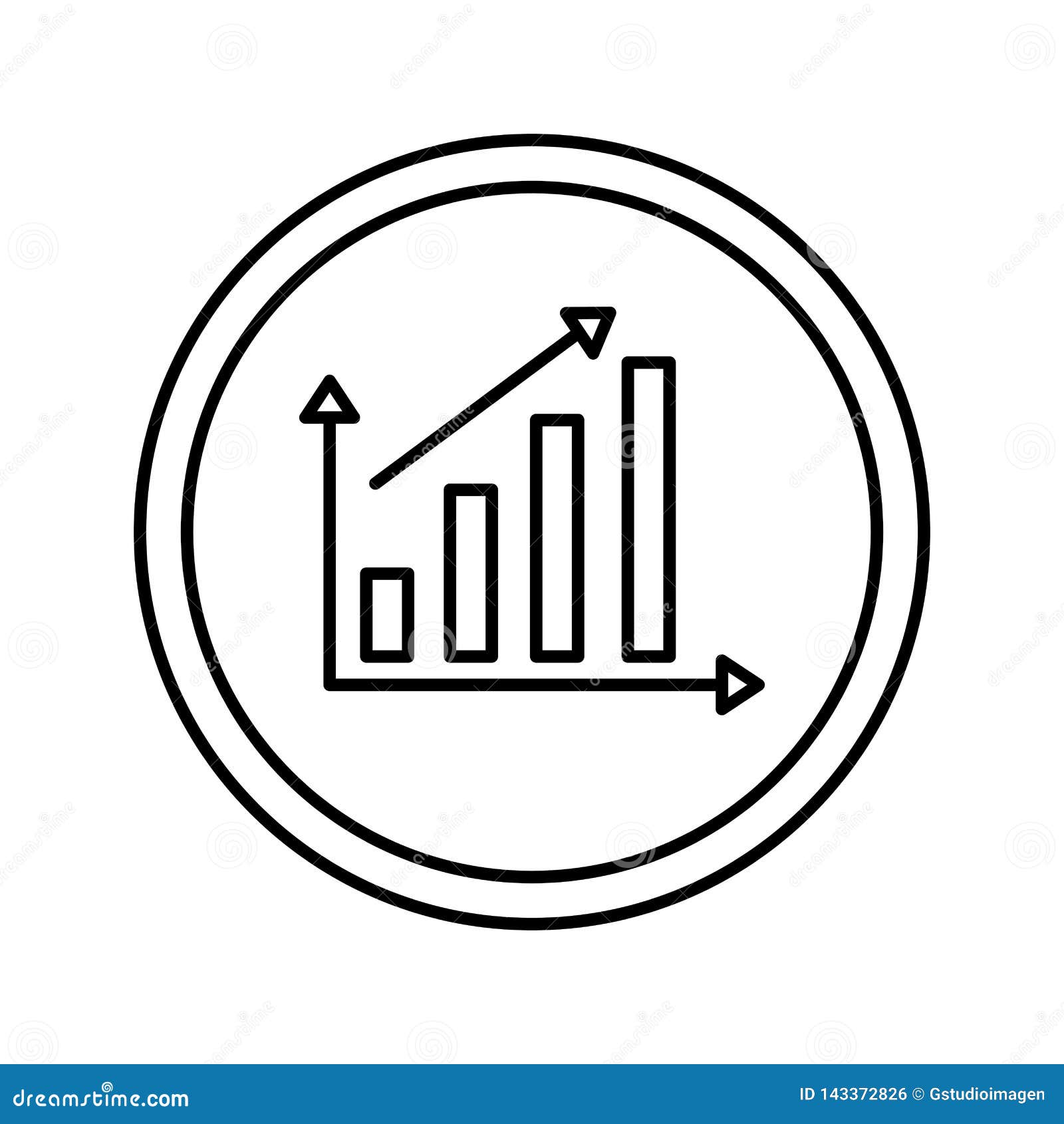 Statistics bars and arrow stock vector. Illustration of progress ...