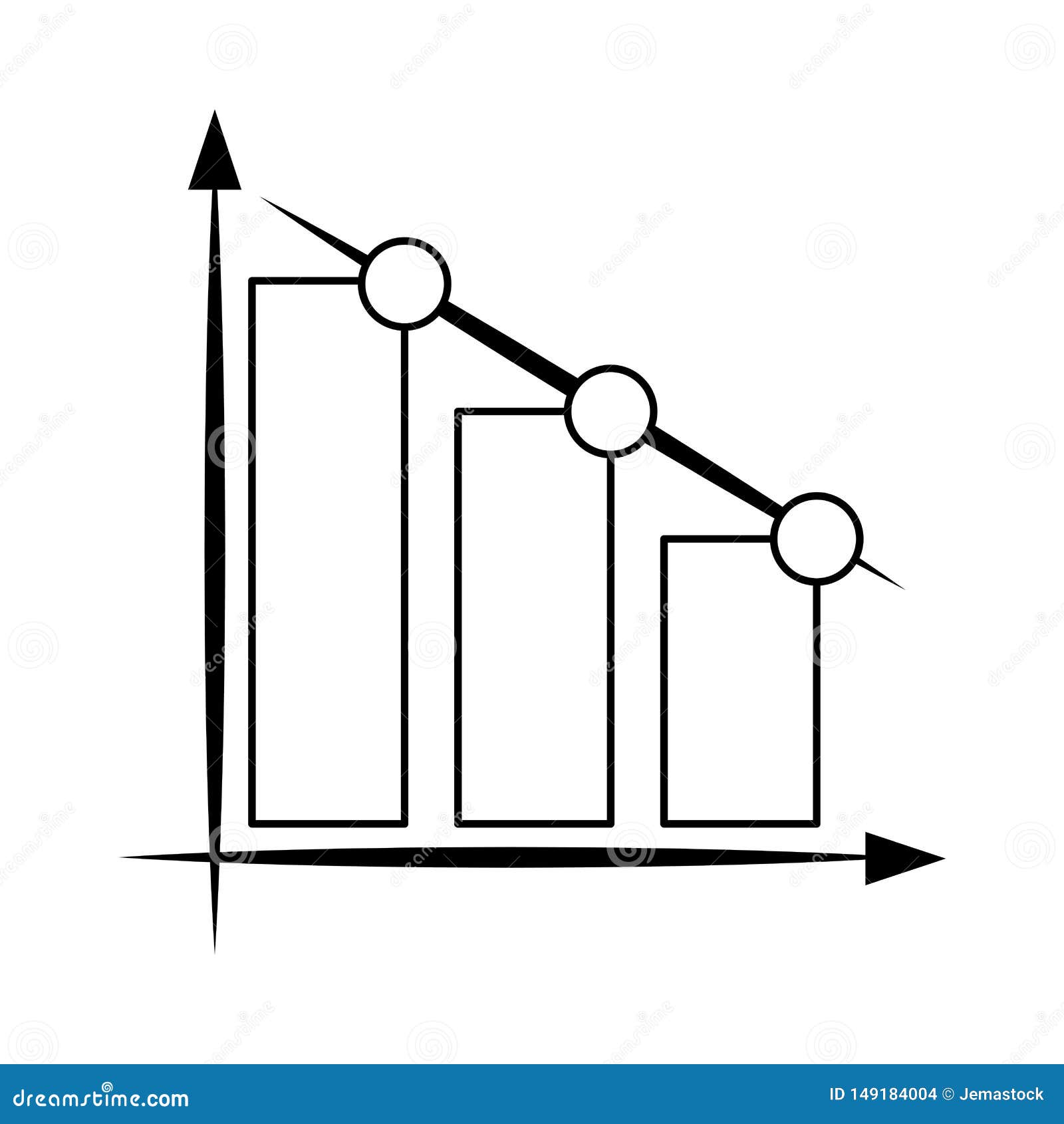 Statistics Bars Growing Isolated Symbol in Black and White Stock Vector ...