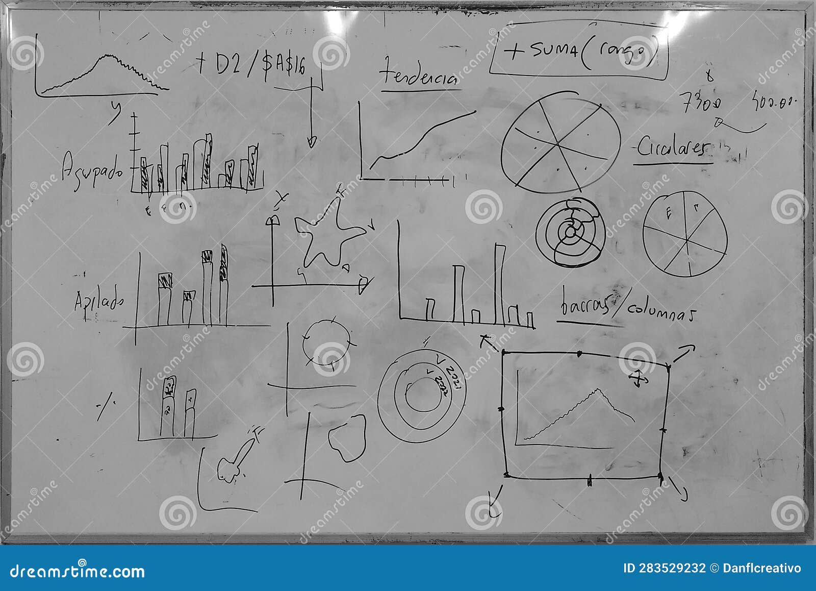 Statistics and Charts Board Stock Photo - Image of doodle, board: 283529232