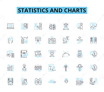 Statistics and Charts Linear Icons Set. Data, Graphs, Trends, Variance ...