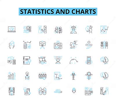 Statistics and Charts Linear Icons Set. Data, Graphs, Trends, Variance ...