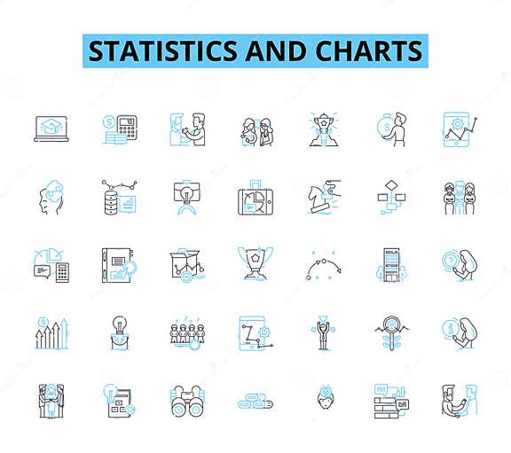 Statistics and Charts Linear Icons Set. Data, Graphs, Trends, Variance ...