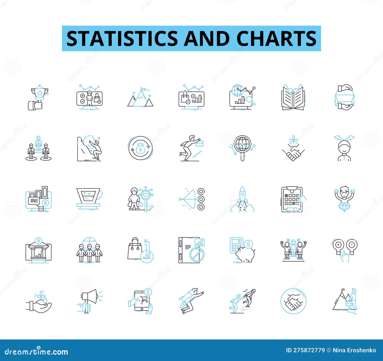 Statistics and Charts Linear Icons Set. Data, Graphs, Trends, Variance ... Statistics and Charts Linear Icons Set. Data, Graphs, Trends, Variance ...