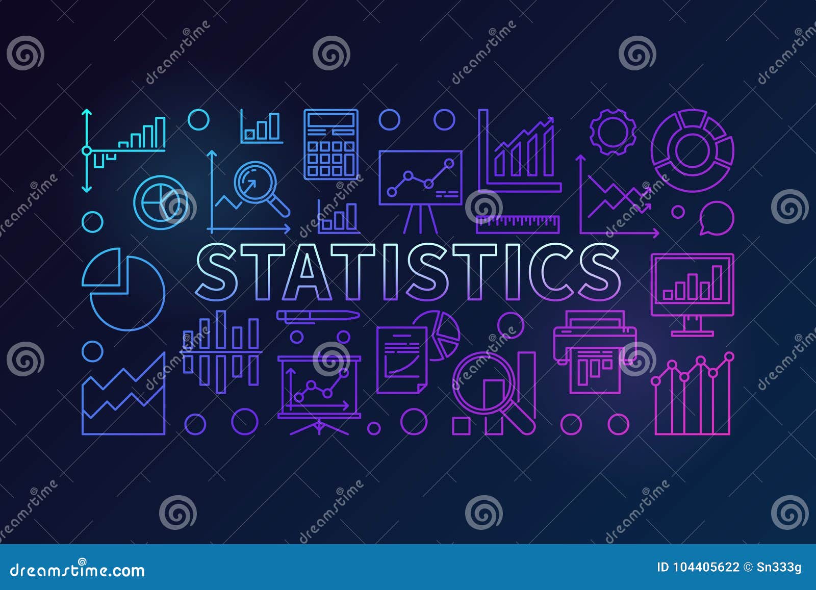 Statistics Colorful Horizontal Vector Banner Stock Vector ...