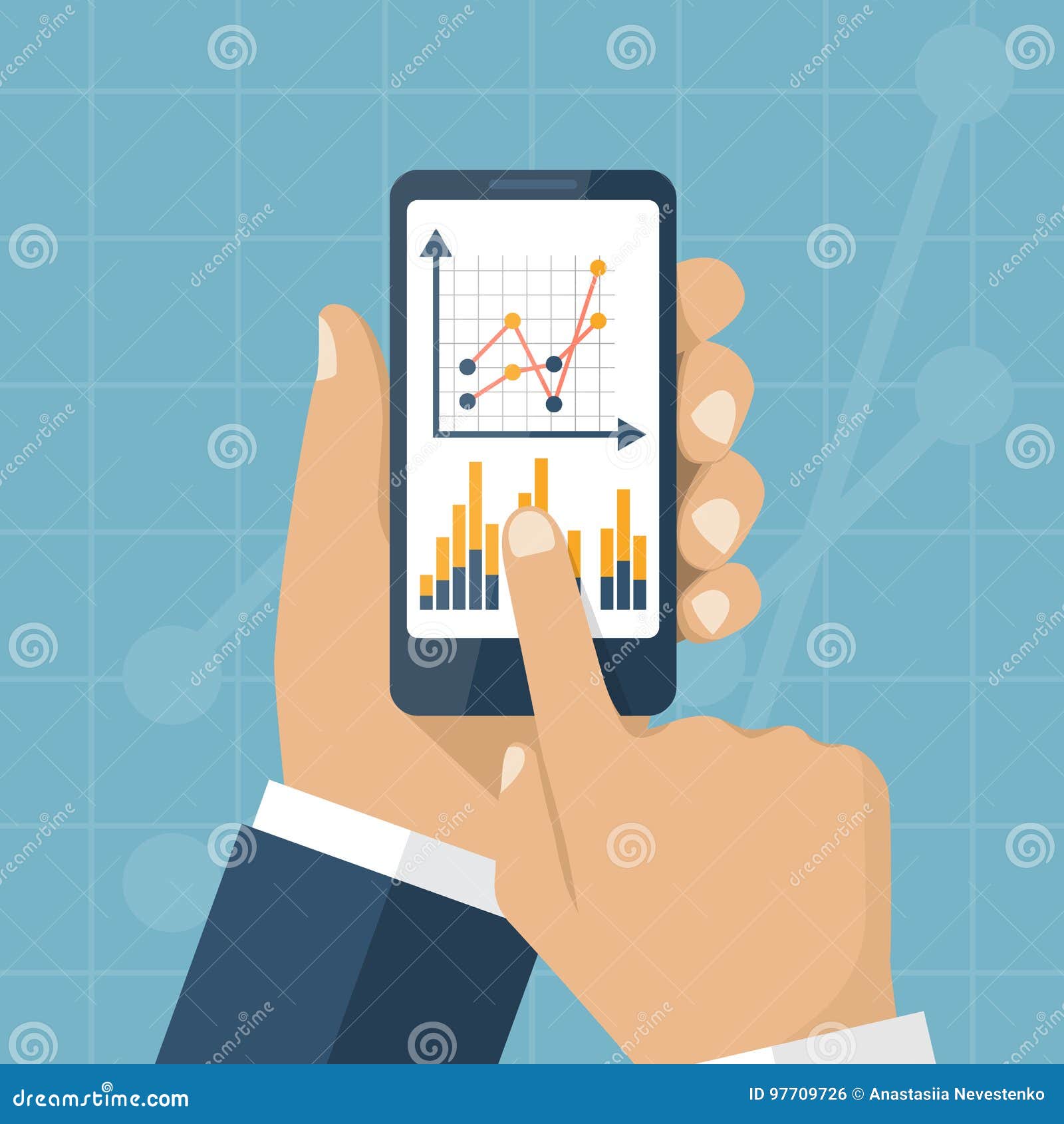 Statistics concept vector stock vector. Illustration of analytics ...