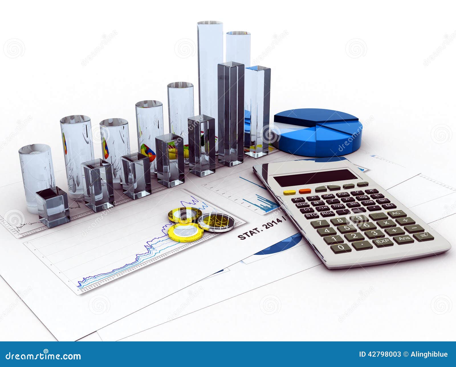 Statistics dark blue stock illustration. Illustration of loss - 42798003