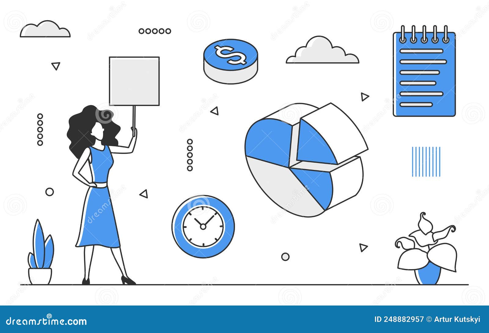 Statistics Data Chart Presentation Stock Vector - Illustration of ...
