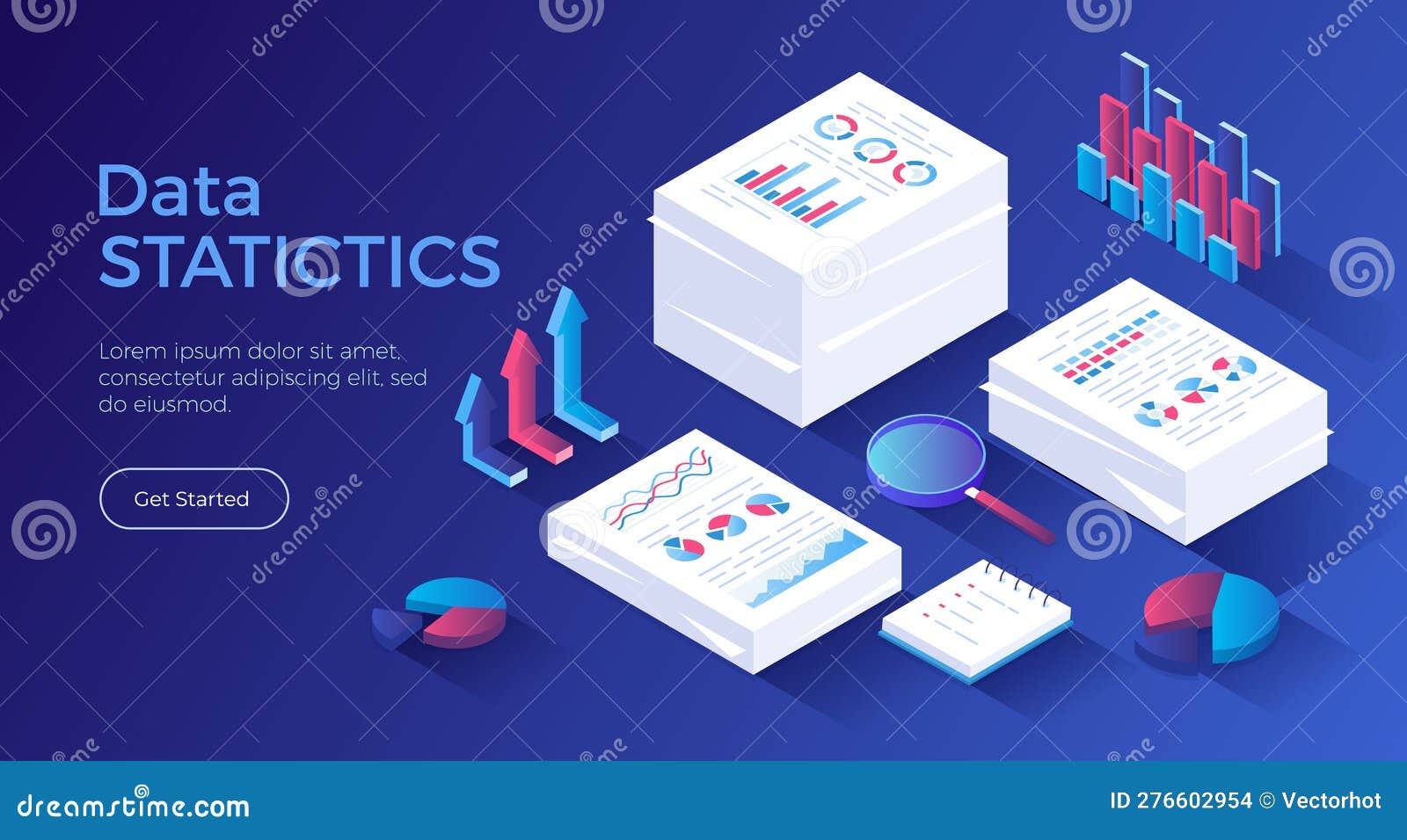 Statistics, Document Analysis, Data Collection. Research and Information Processing Stock ...