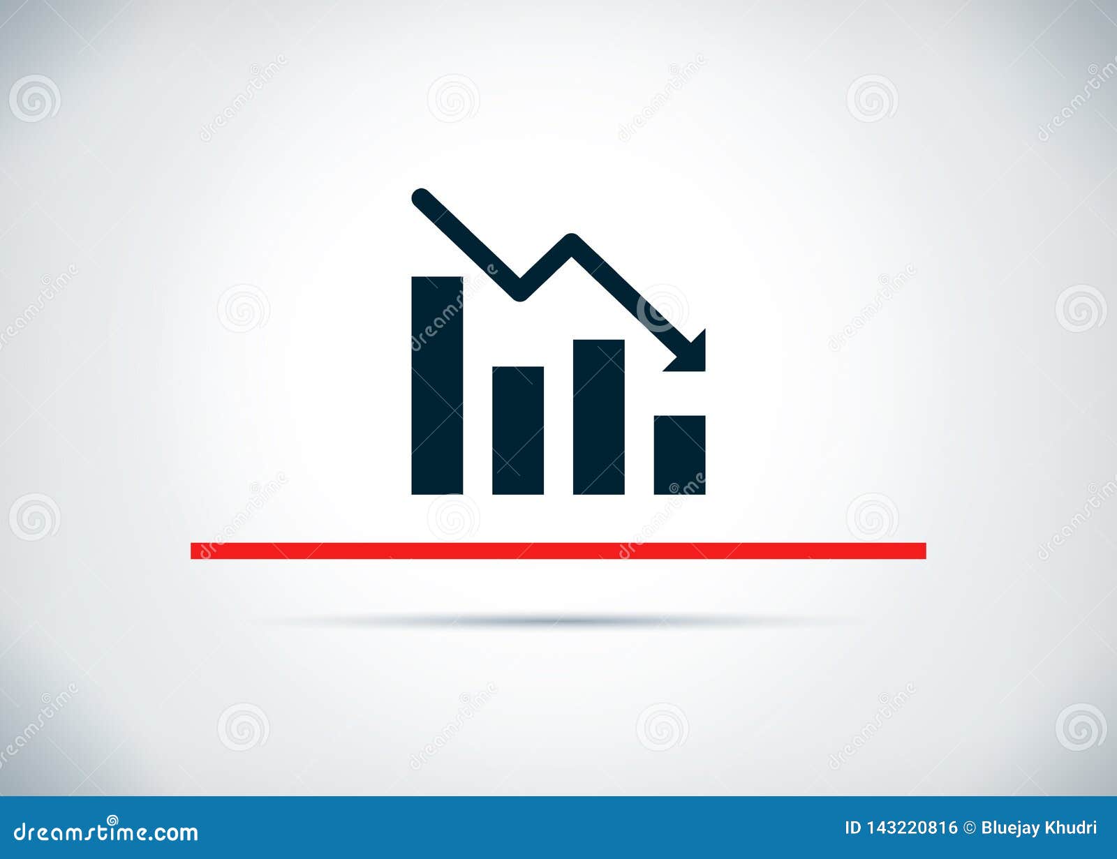 Statistics Down Icon Abstract Flat Background Design Illustration Stock ...
