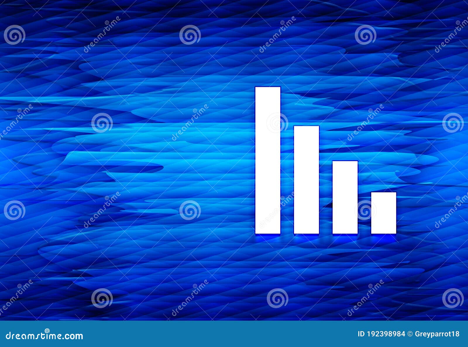 Statistics Down Icon Aqua Wave Abstract Blue Background Illustration ...
