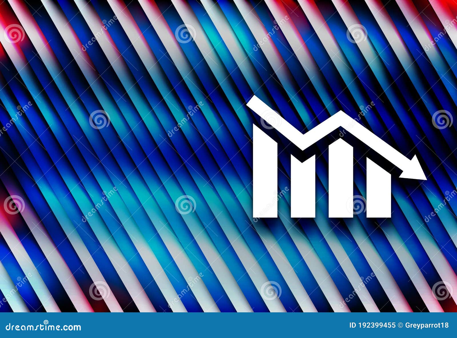 Statistics Down Icon Colorful Bright Motion Background Illustration ...