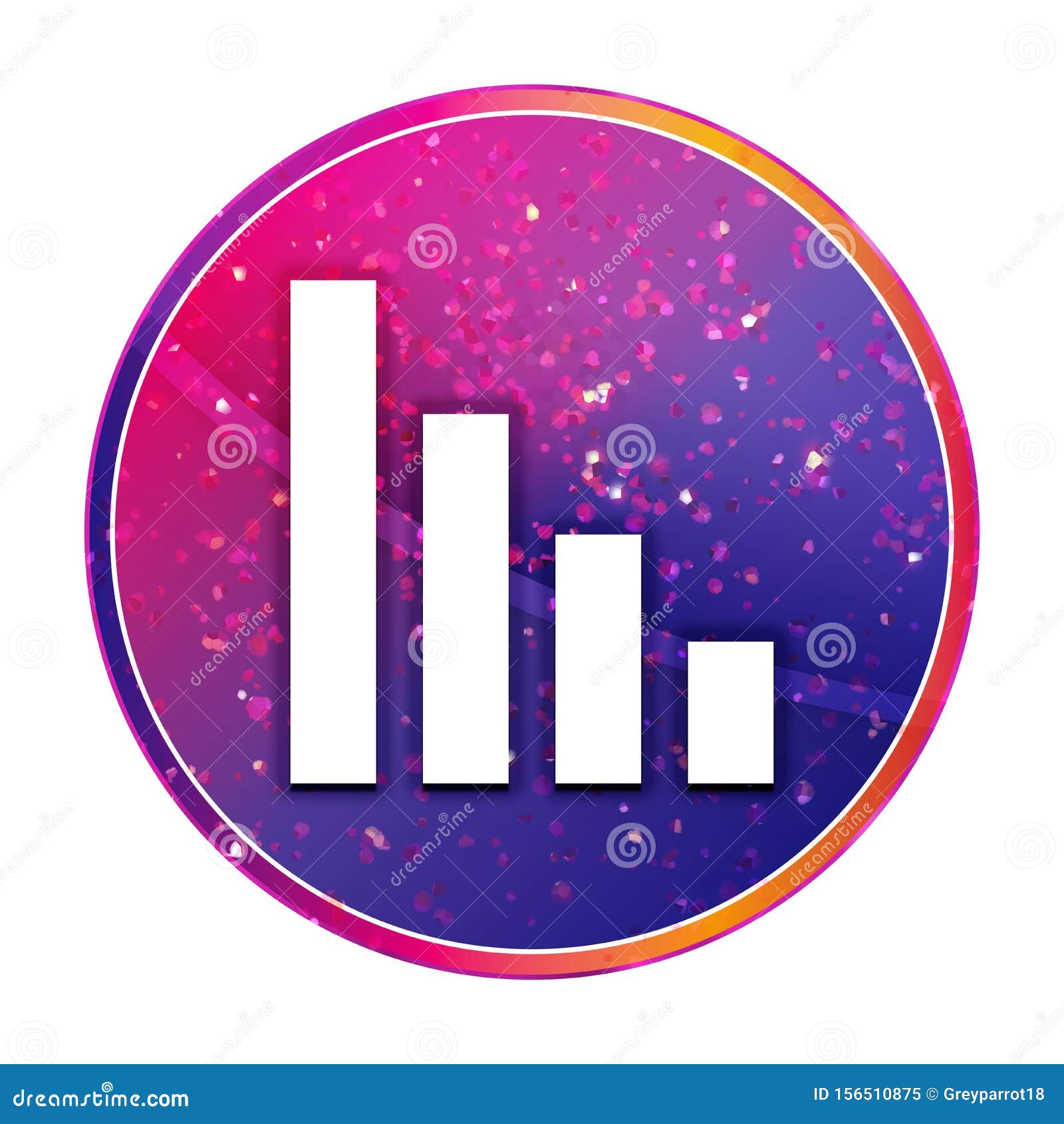 Statistics Down Icon Creative Trendy Colorful Round Button Illustration ...