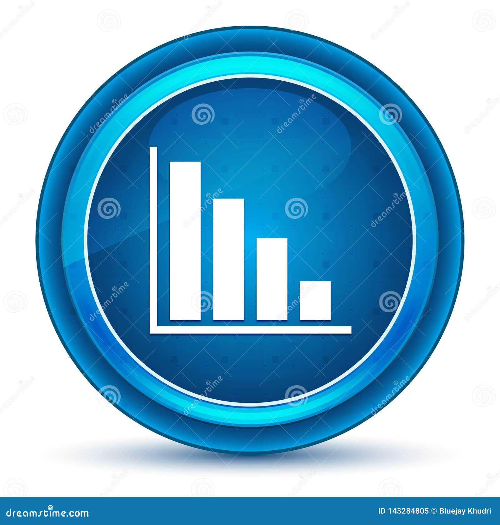 Statistics Down Icon Eyeball Blue Round Button Stock Illustration ...