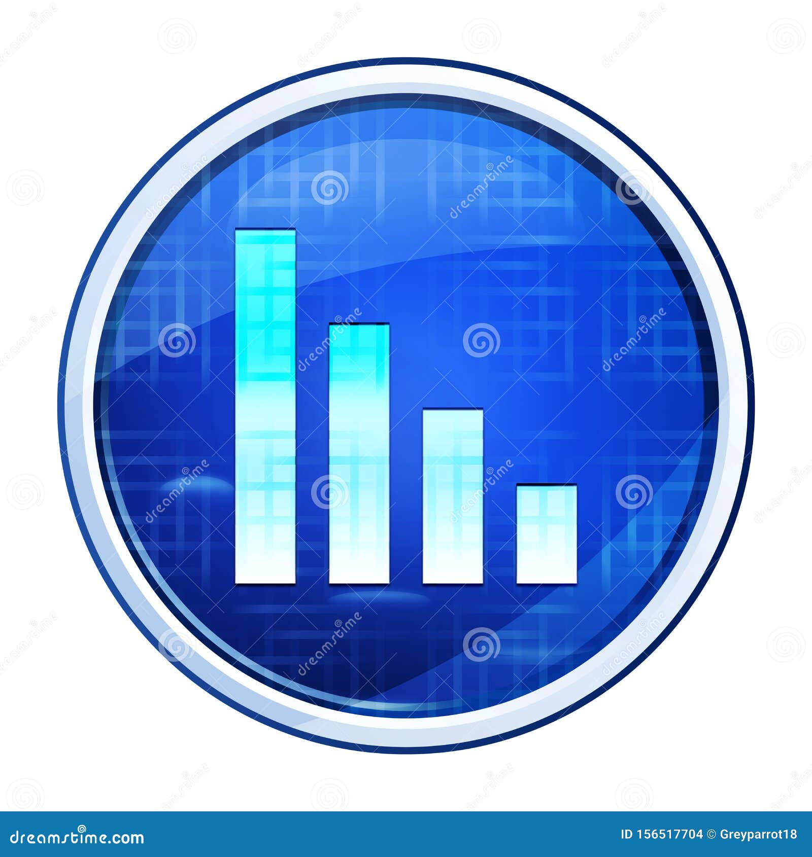 Statistics Down Icon Futuristic Blue Round Button Vector Illustration ...