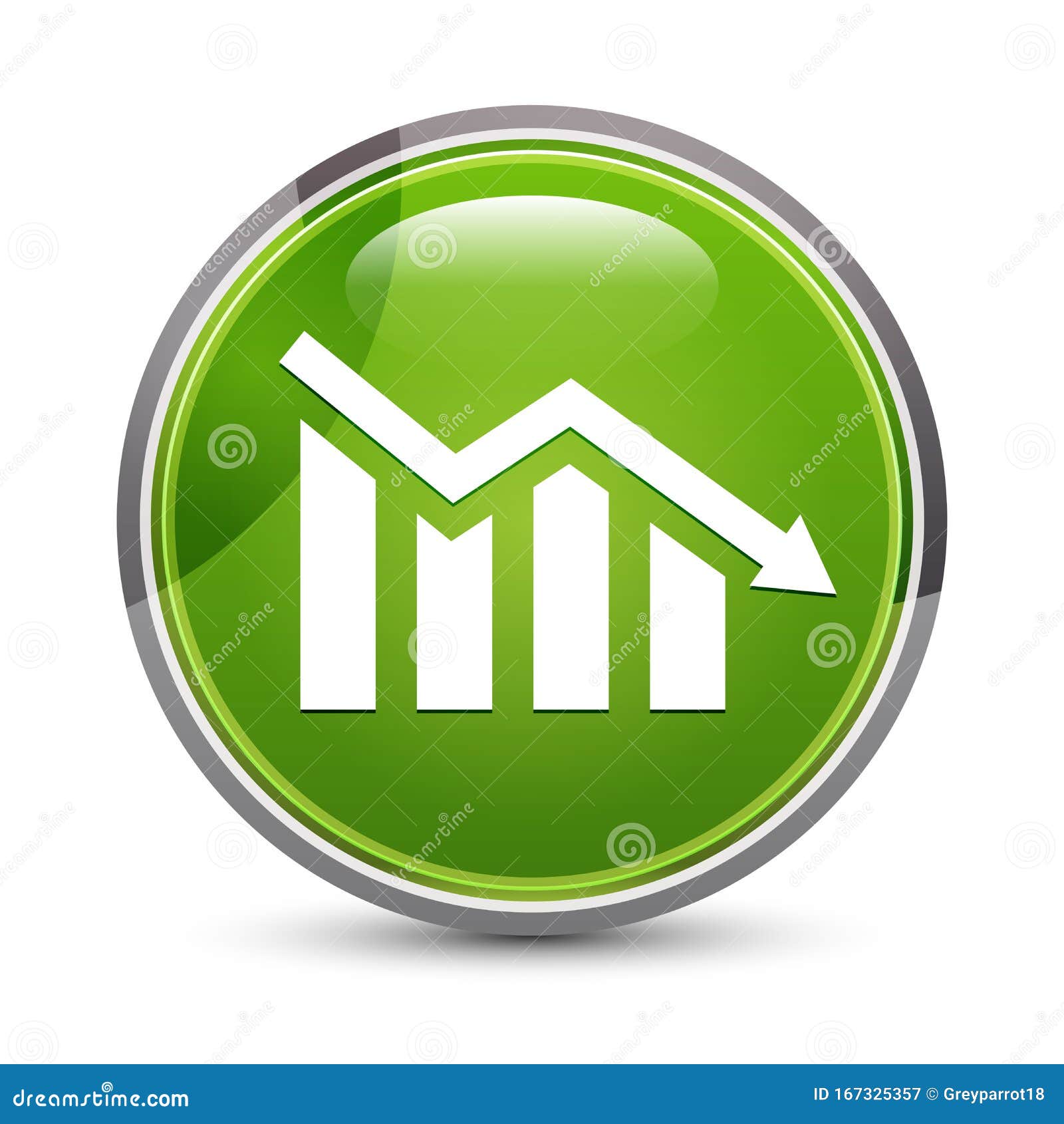 Statistics Down Icon Elegant Green Round Button Vector Illustration ...