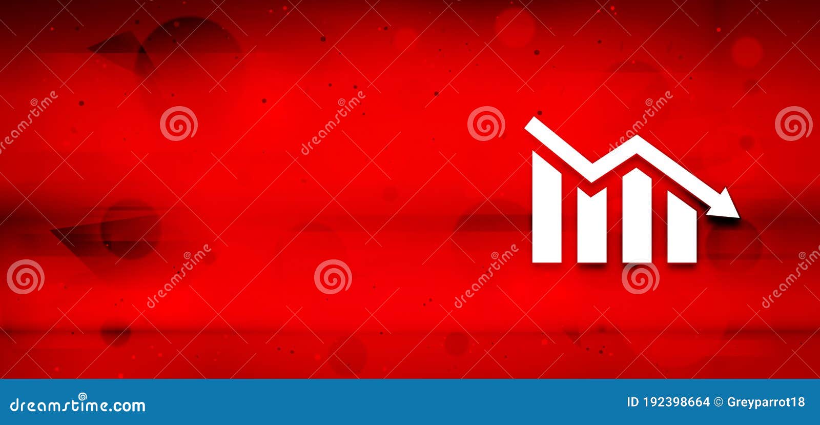 Statistics Down Icon Motion Art Abstract Red Banner Illustration Stock ...