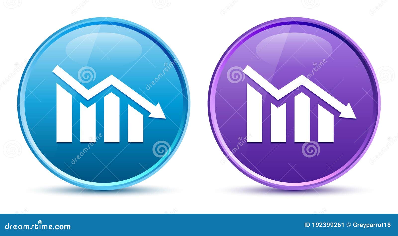 Statistics Down Icon Abstract Red Hexagon Button Bright Yellow Frame ...