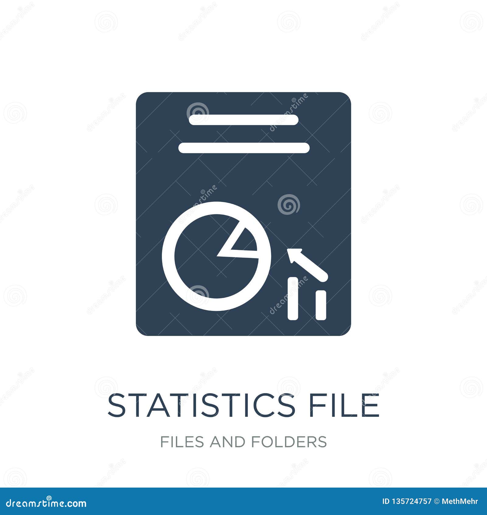 Statistics File Icon in Trendy Design Style. Statistics File Icon ...