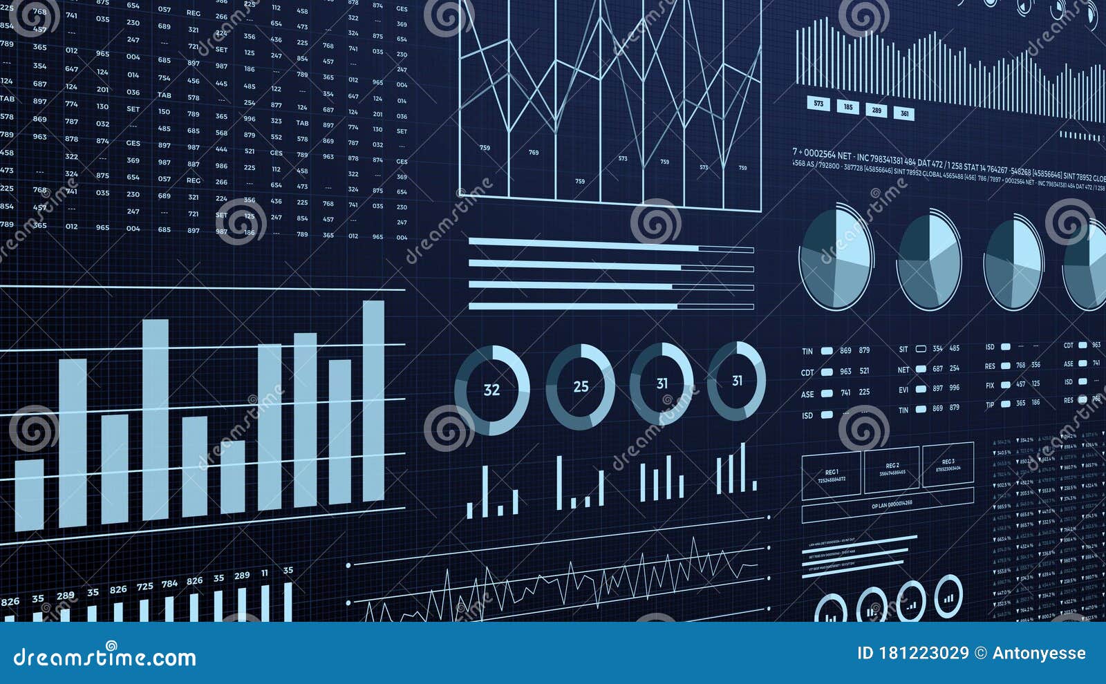 Statistics, Financial Market Data. 3d Infographics Stock Illustration ...