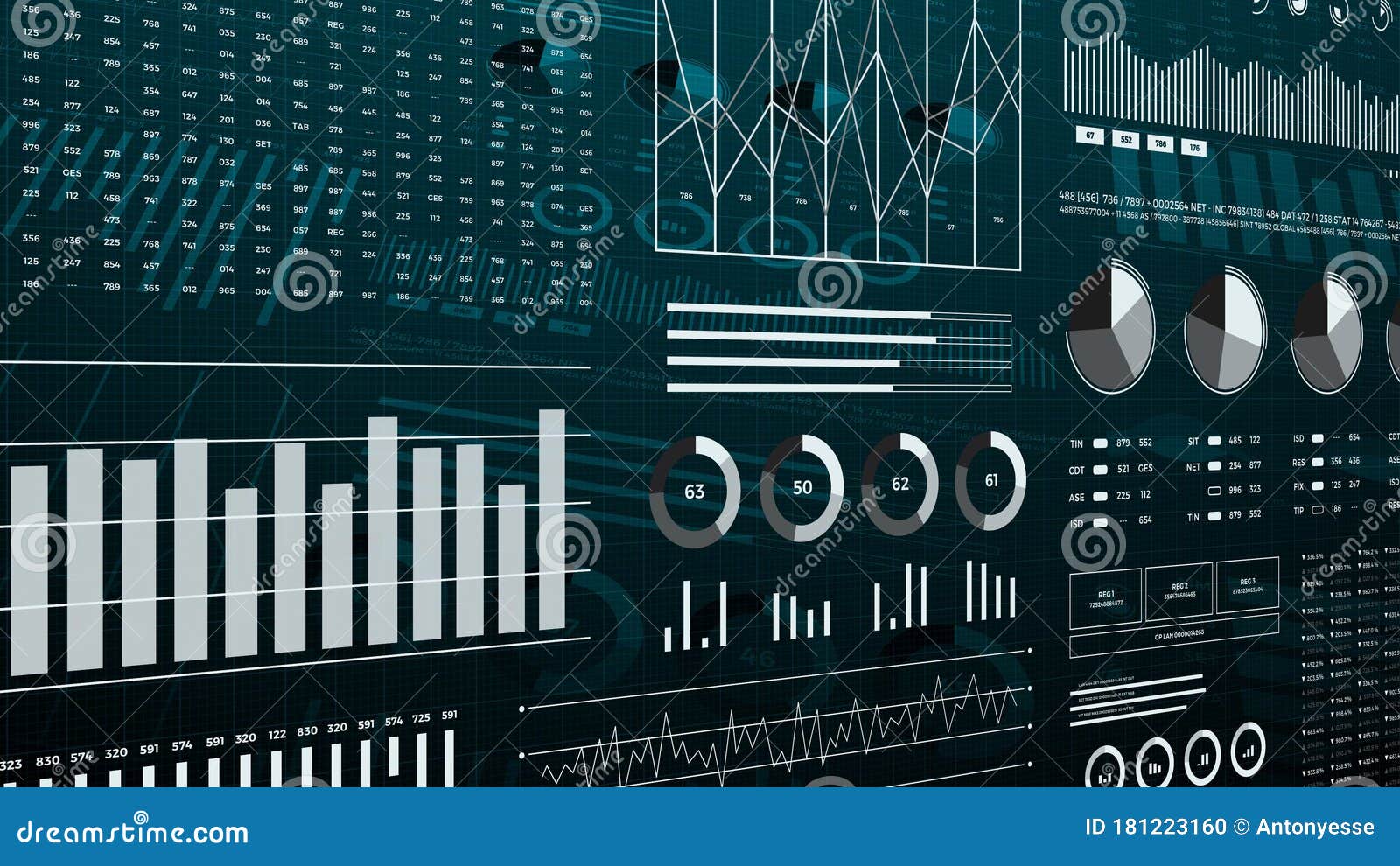 Statistics, Financial Market Data. 3d Infographics Stock Illustration ...