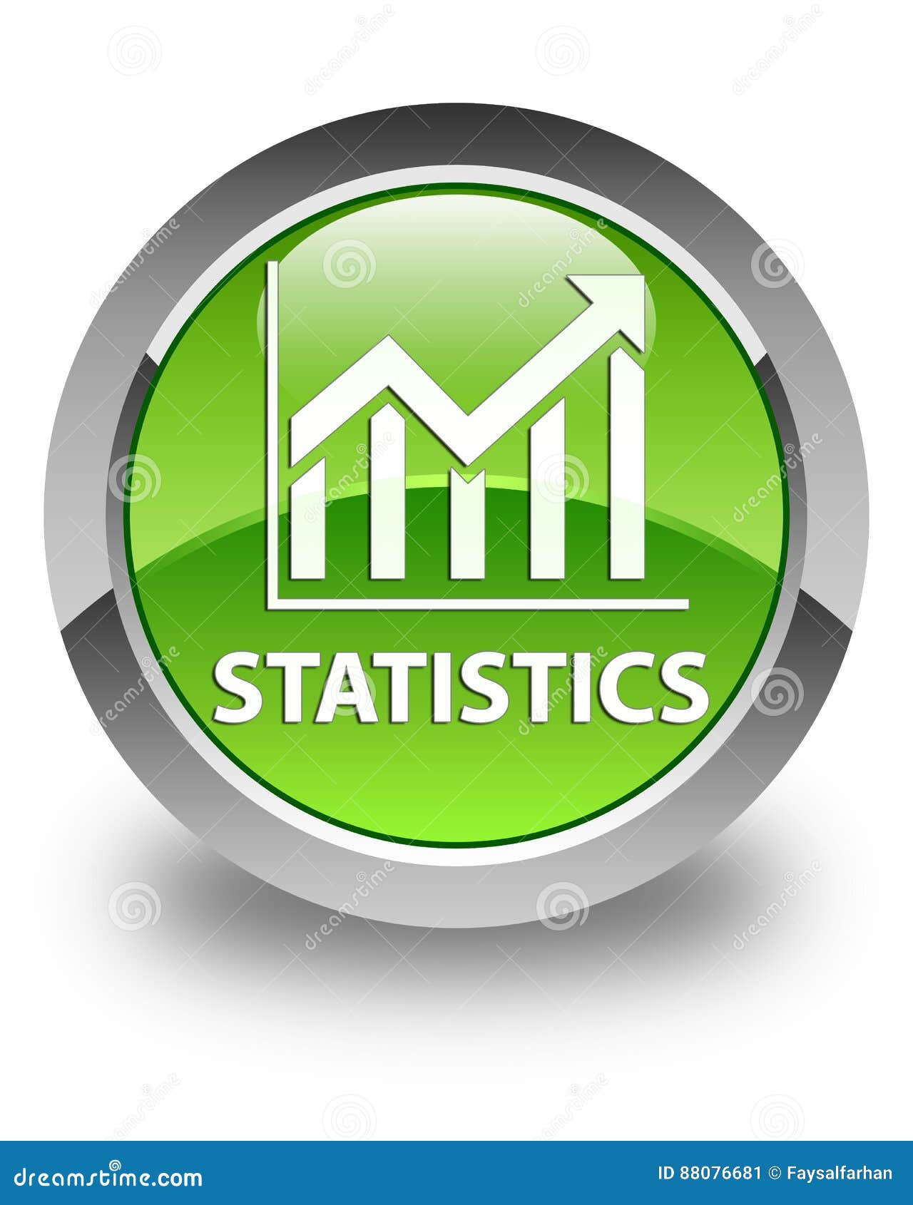 Statistics Glossy Green Round Button Stock Illustration - Illustration ...