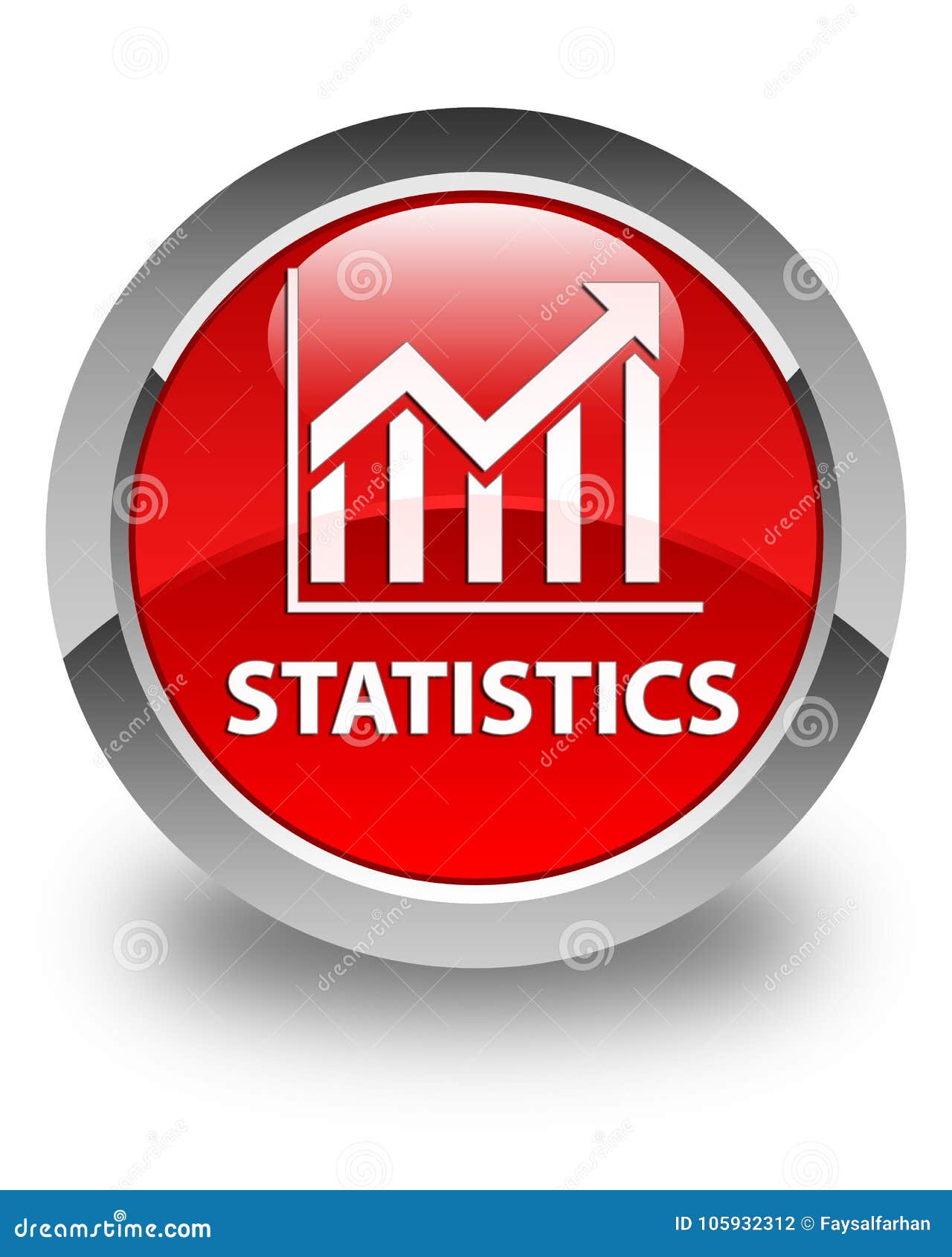 Statistics Glossy Red Round Button Stock Illustration - Illustration of ...