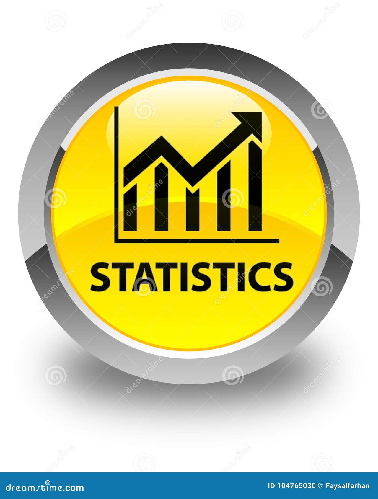 Statistics Glossy Yellow Round Button Stock Illustration - Illustration ...