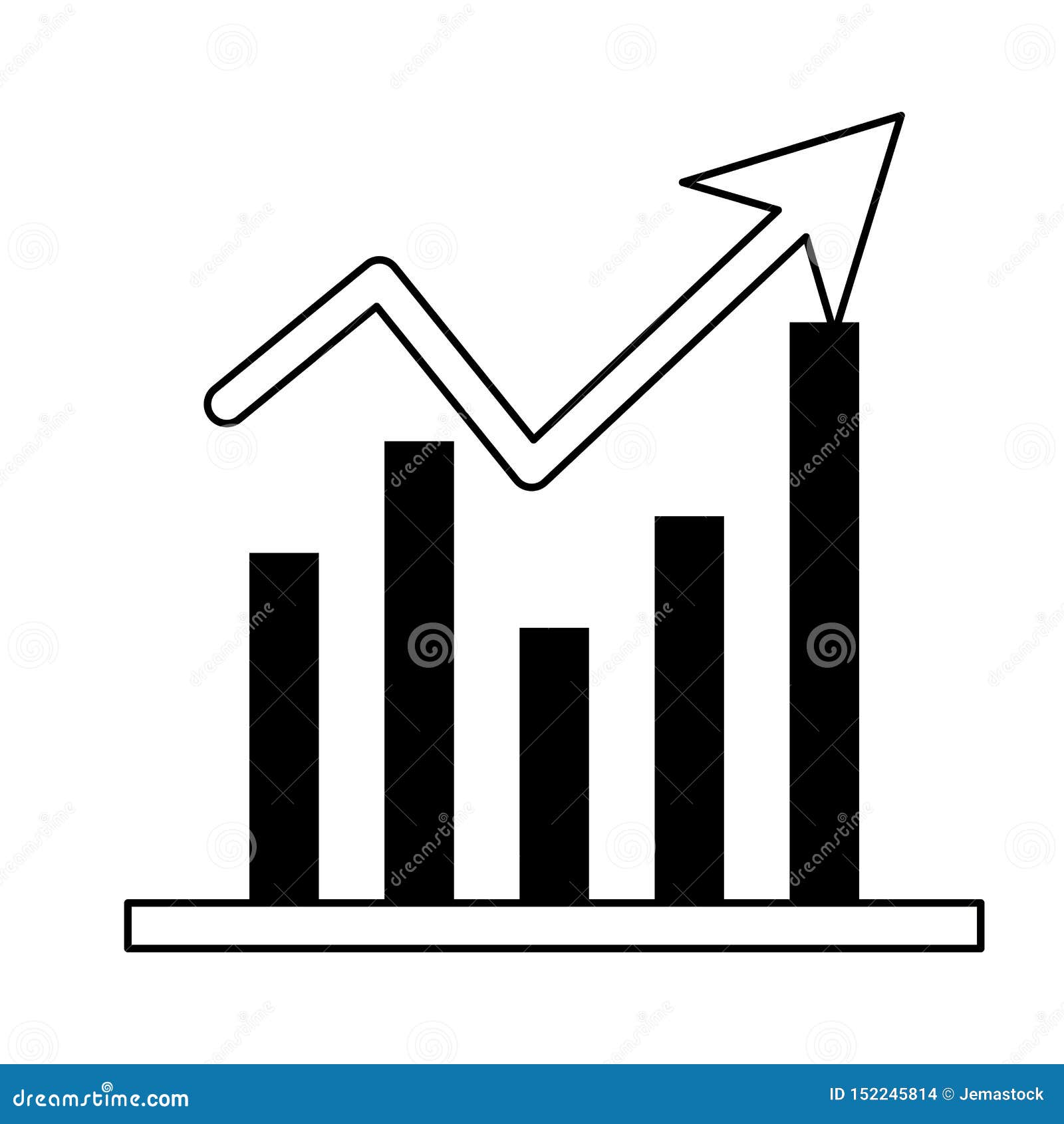 Statistics Graph Growing Business Symbol Stock Vector - Illustration of ...