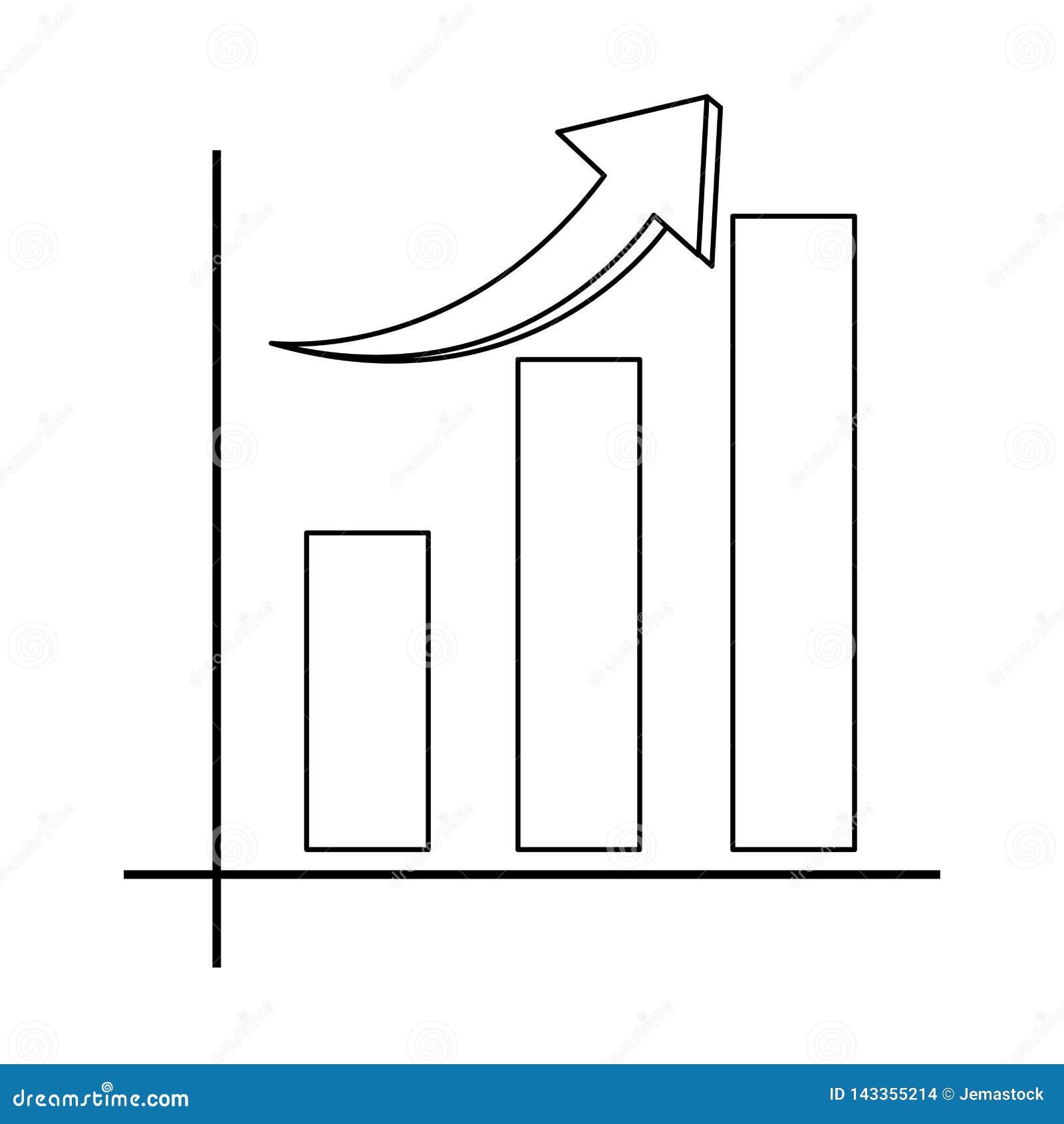 Statistics Graph Increasing in Black and White Stock Vector ...